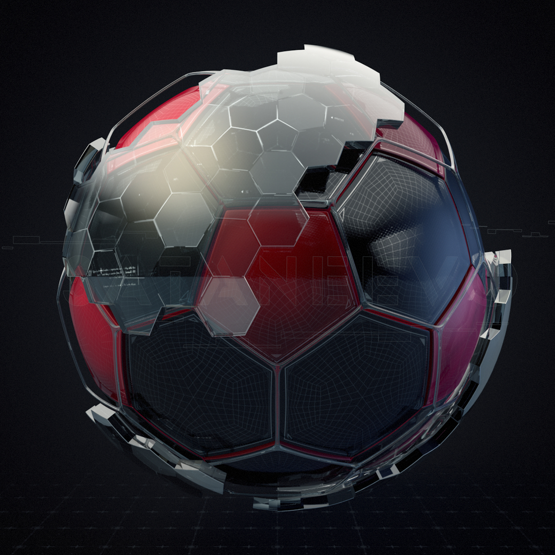 soccer ball concept 3d c4d