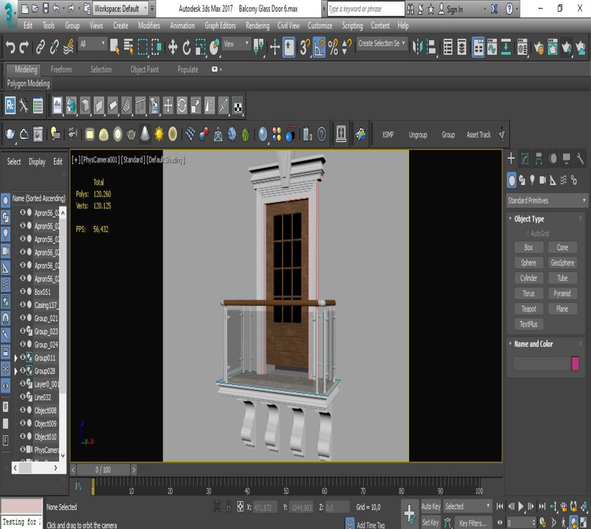 3D Balcony Glass Door - TurboSquid 1761437