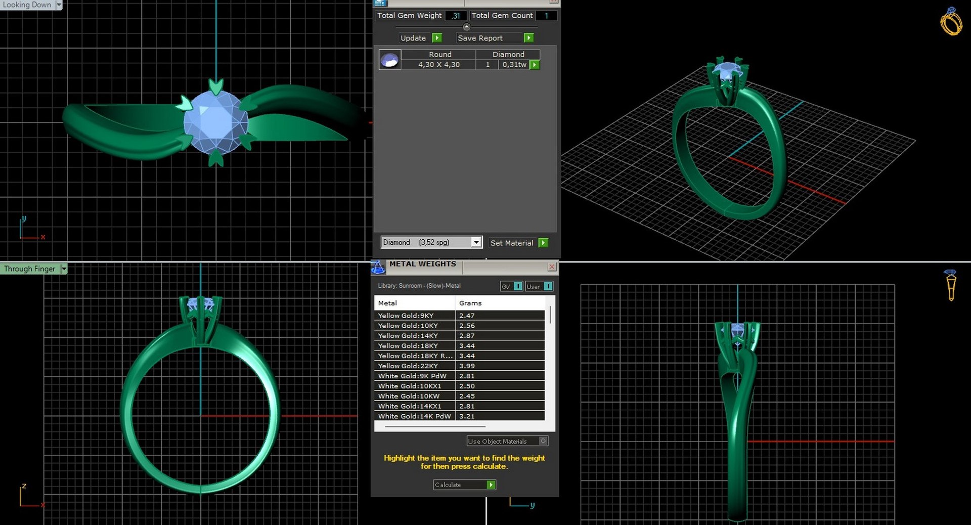 STL 3DM Print Ready Women Diamond Ring Lightweight Printable Model - TurboSquid 2485718