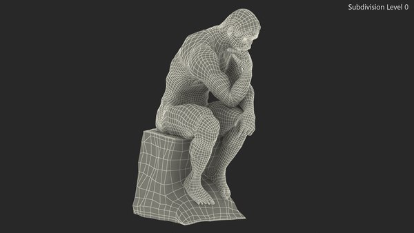 3D The Thinker Statue Bronze - TurboSquid 1902493