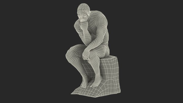 3D The Thinker Statue Bronze - TurboSquid 1902493