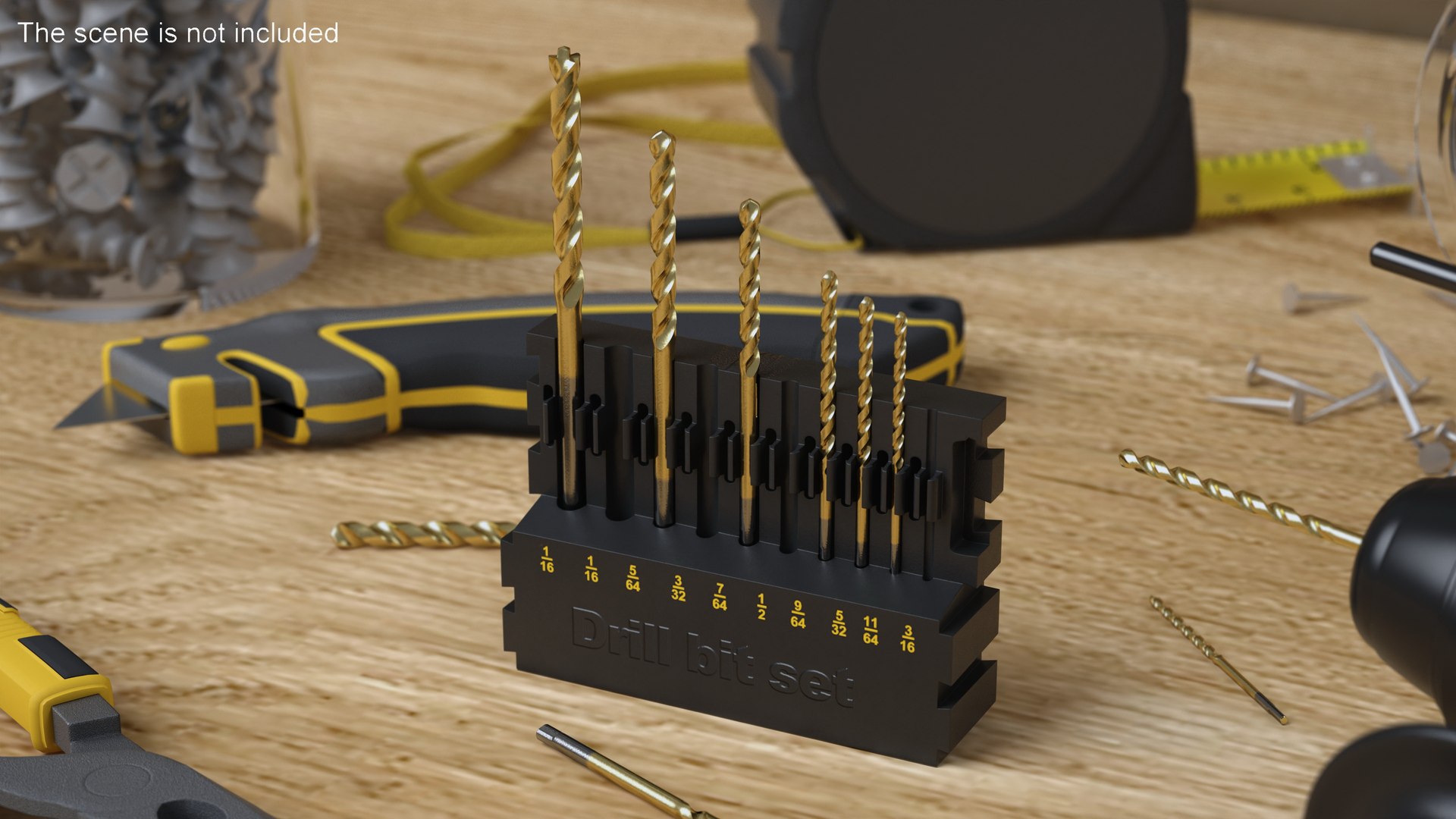 Titanium Nitride Coated Drill Bit Set 3D - TurboSquid 2079644