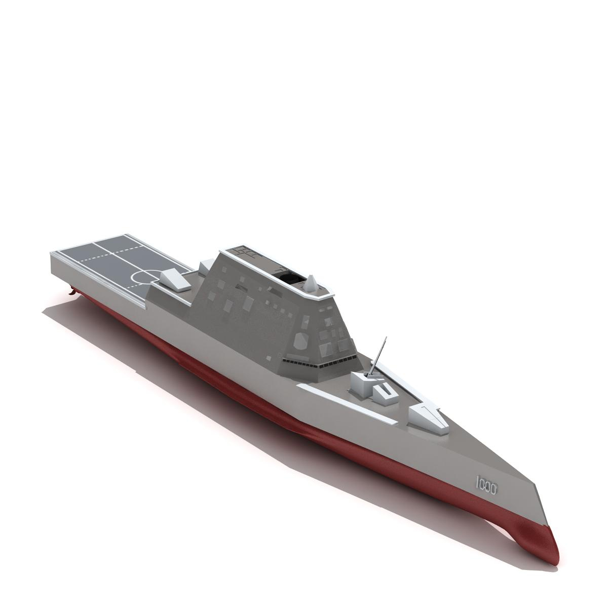 zumwalt class destroyer dd-1000 3d model