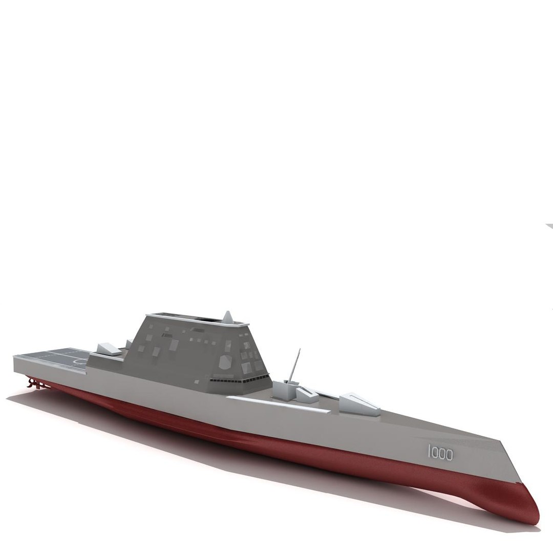 Zumwalt Class Destroyer Dd-1000 3d Model