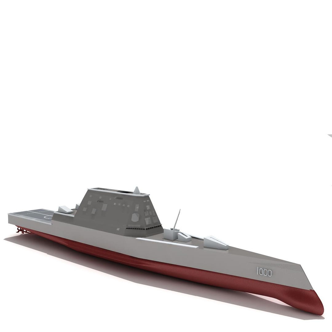 zumwalt class destroyer dd-1000 3d model