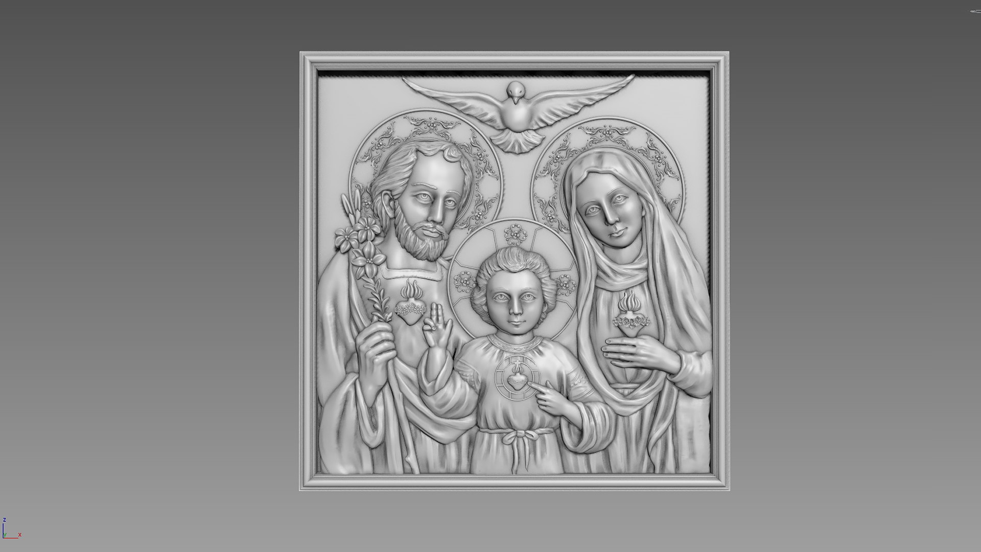 3D Bas-Relief Holy Family Model - TurboSquid 2100169