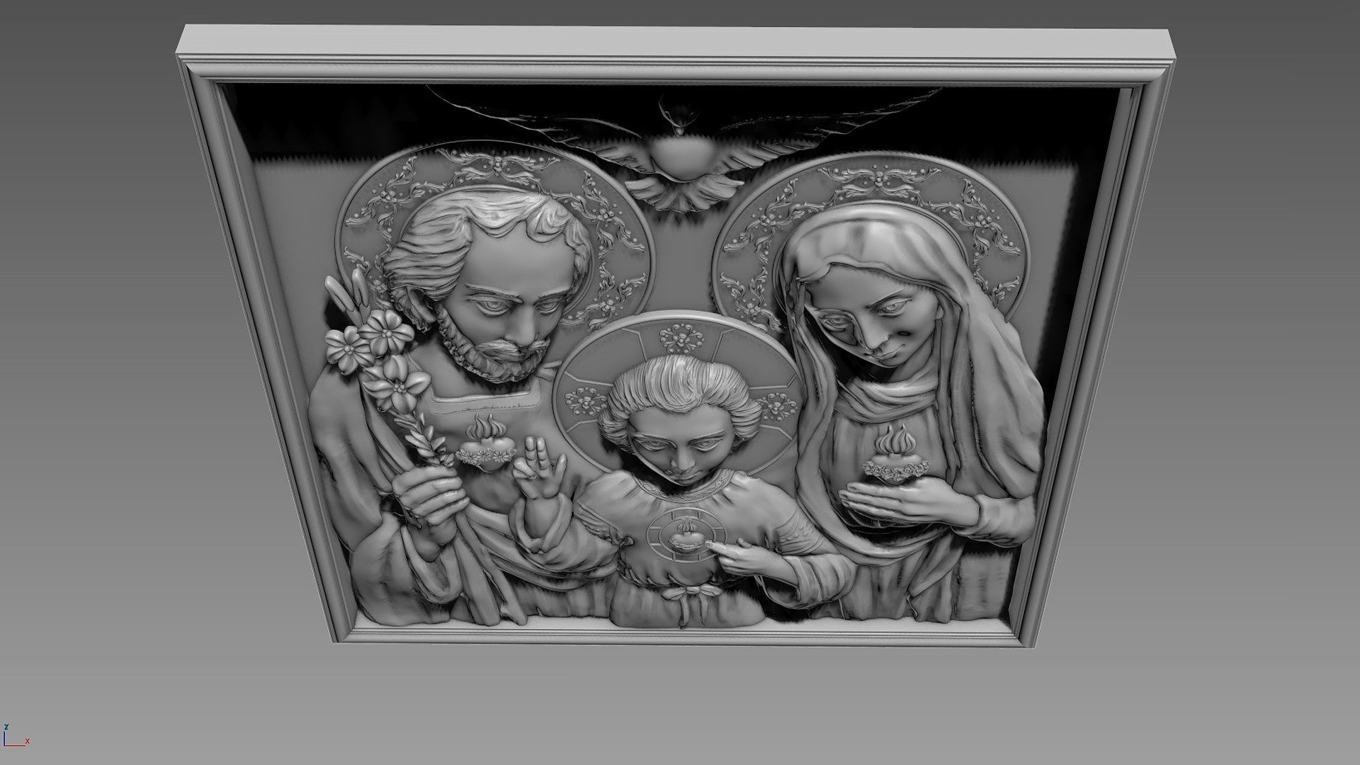 3D Bas-Relief Holy Family Model - TurboSquid 2100169