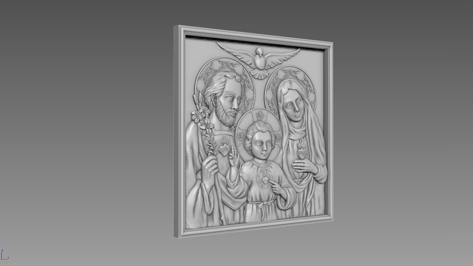3D Bas-Relief Holy Family Model - TurboSquid 2100169