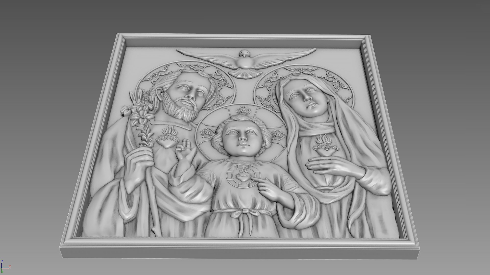 3D Bas-Relief Holy Family Model - TurboSquid 2100169