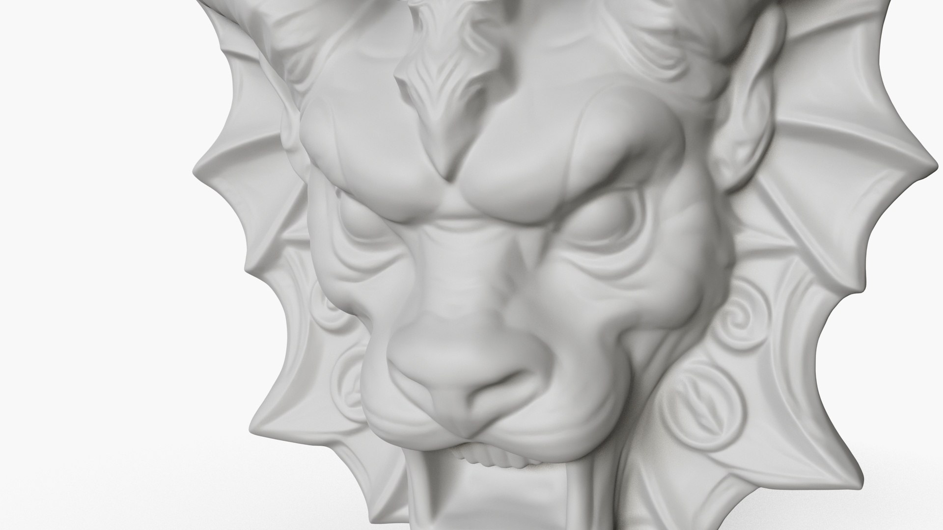 3D Model Gargoyle Head Relief 9 - TurboSquid 2289120