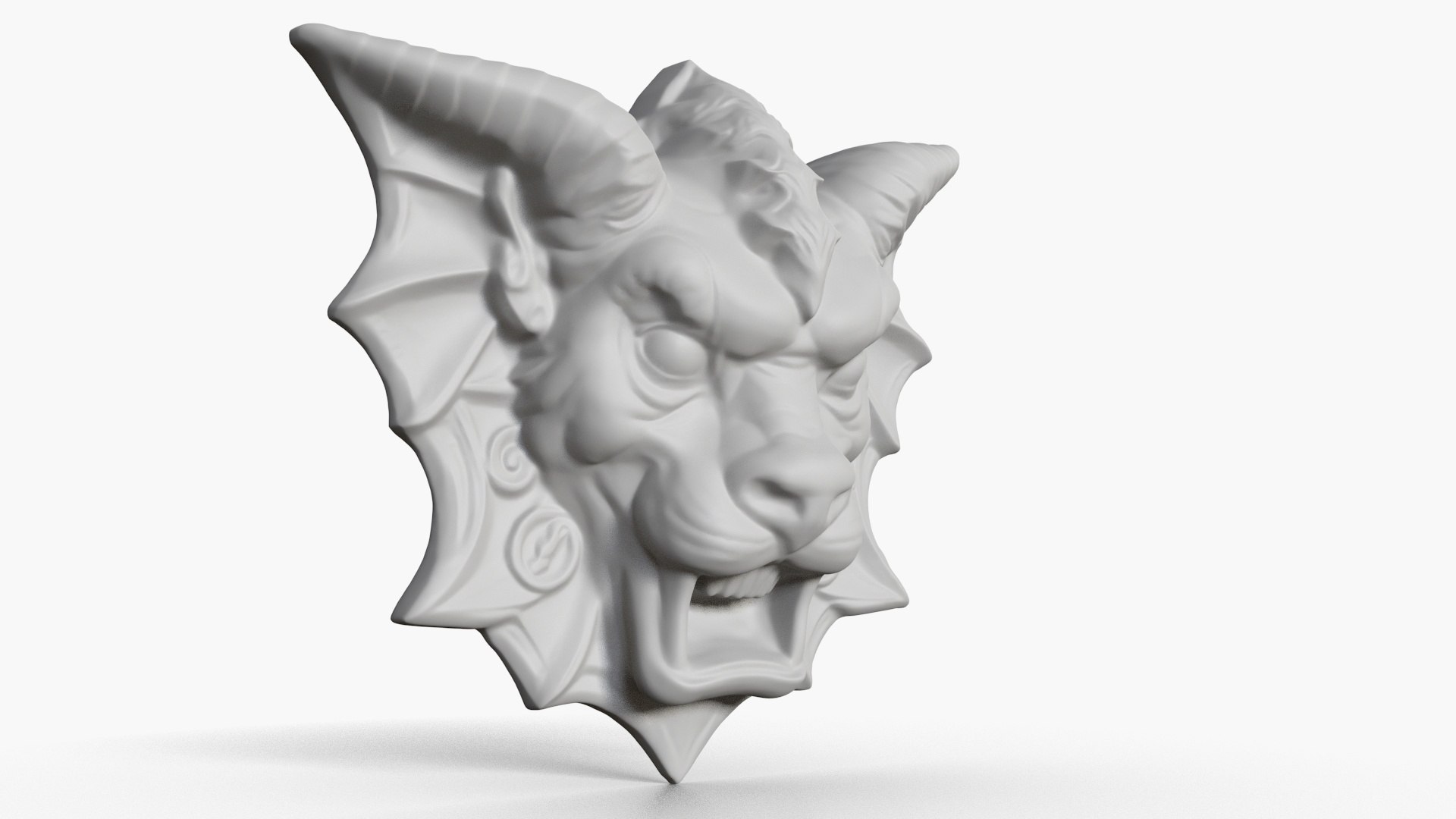 3D Model Gargoyle Head Relief 9 - TurboSquid 2289120