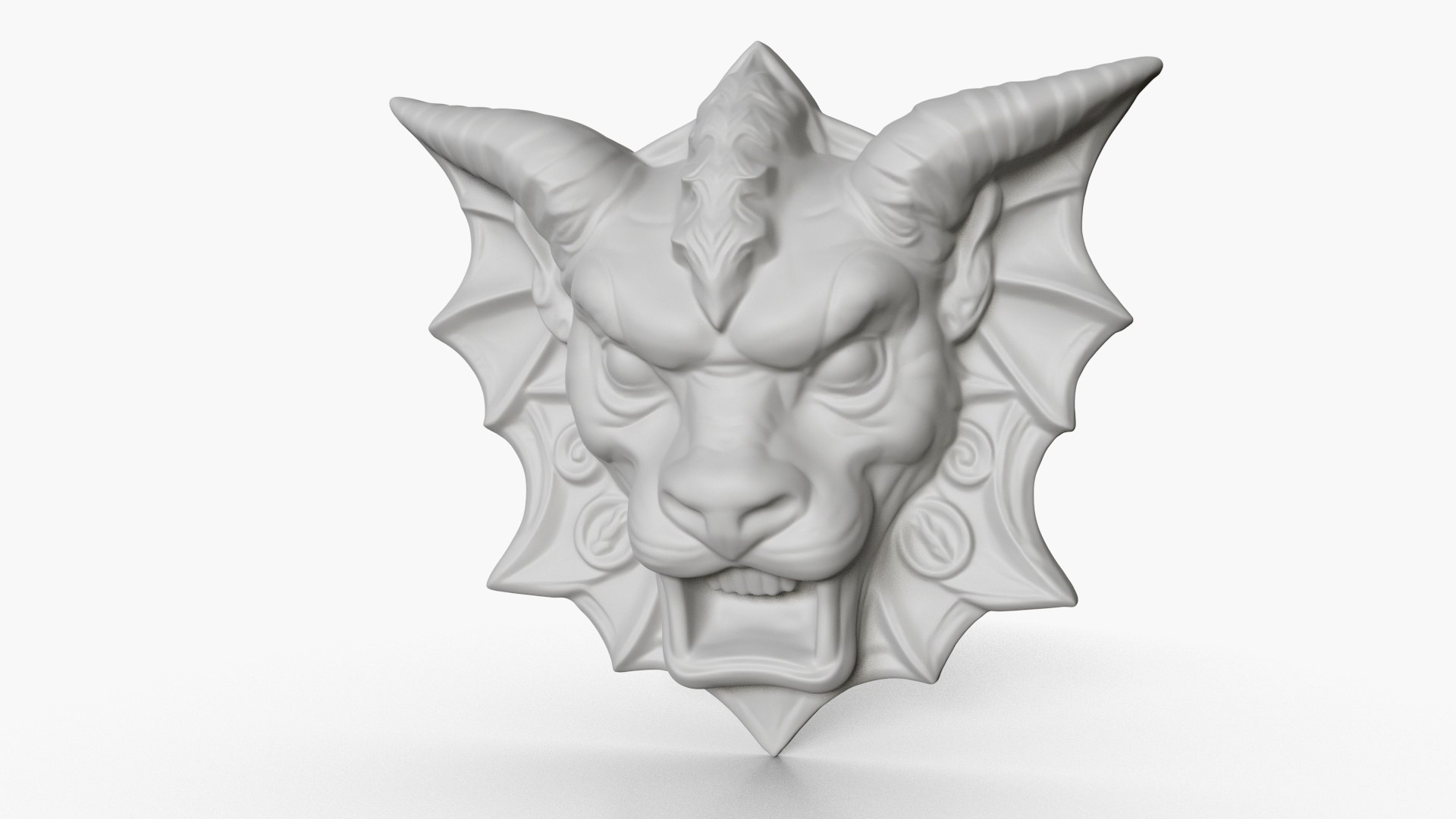 3D Model Gargoyle Head Relief 9 - TurboSquid 2289120