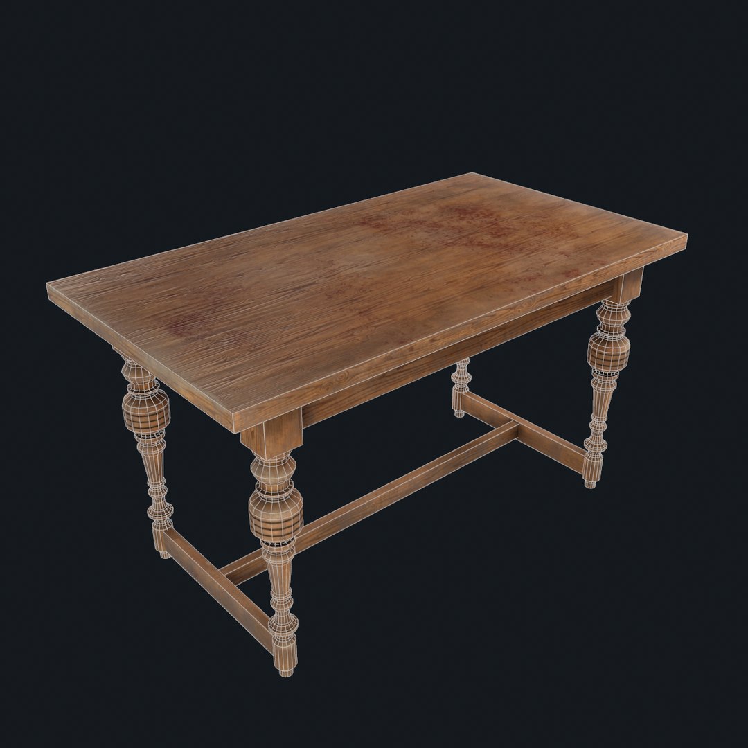 Old Table 3D Model - TurboSquid 1561341