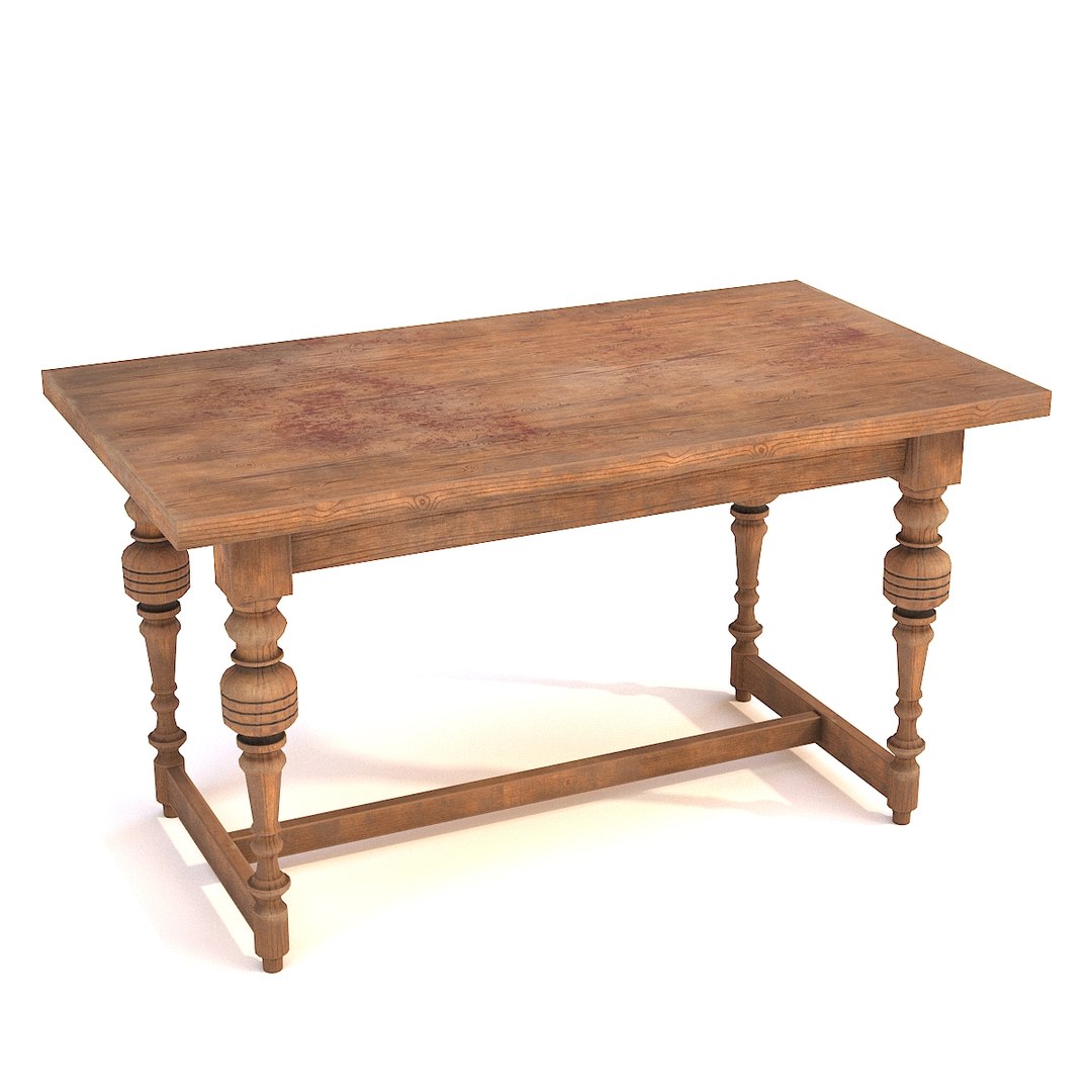 Old Table 3D Model - TurboSquid 1561341