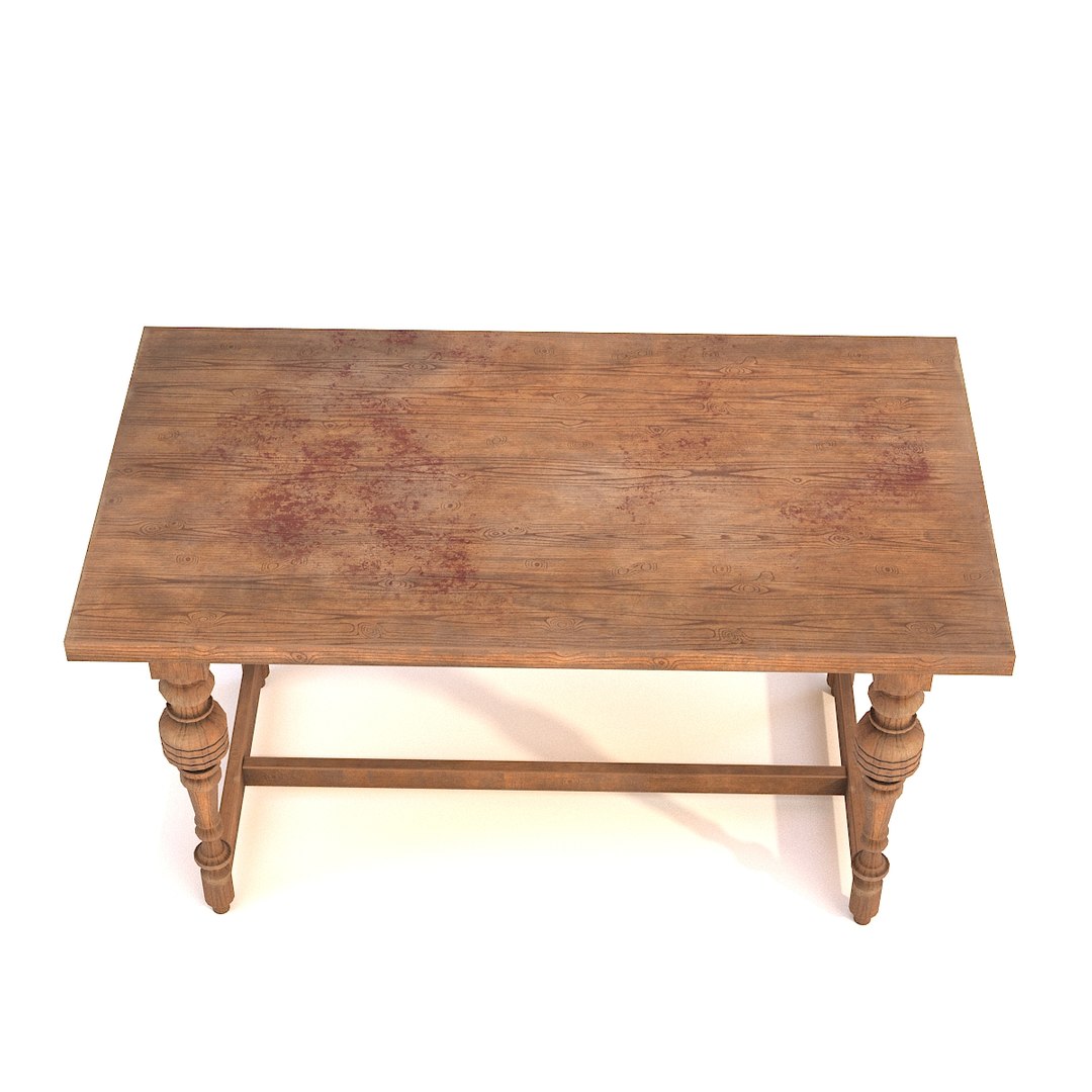 Old Table 3D Model - TurboSquid 1561341