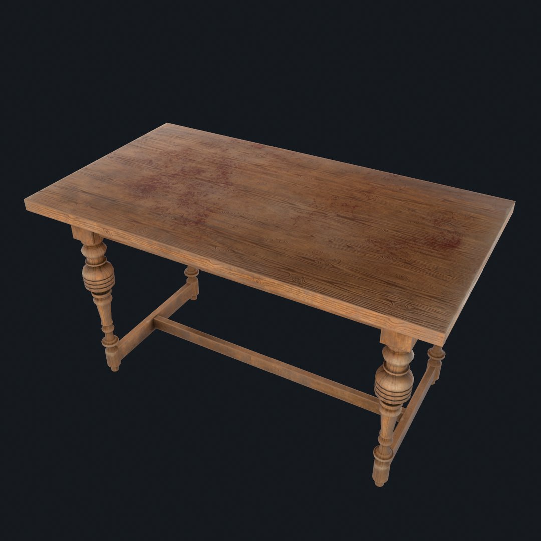 Old Table 3D Model - TurboSquid 1561341