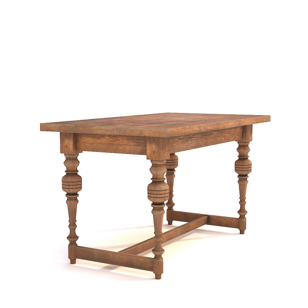 Old Table 3D Model - TurboSquid 1561341