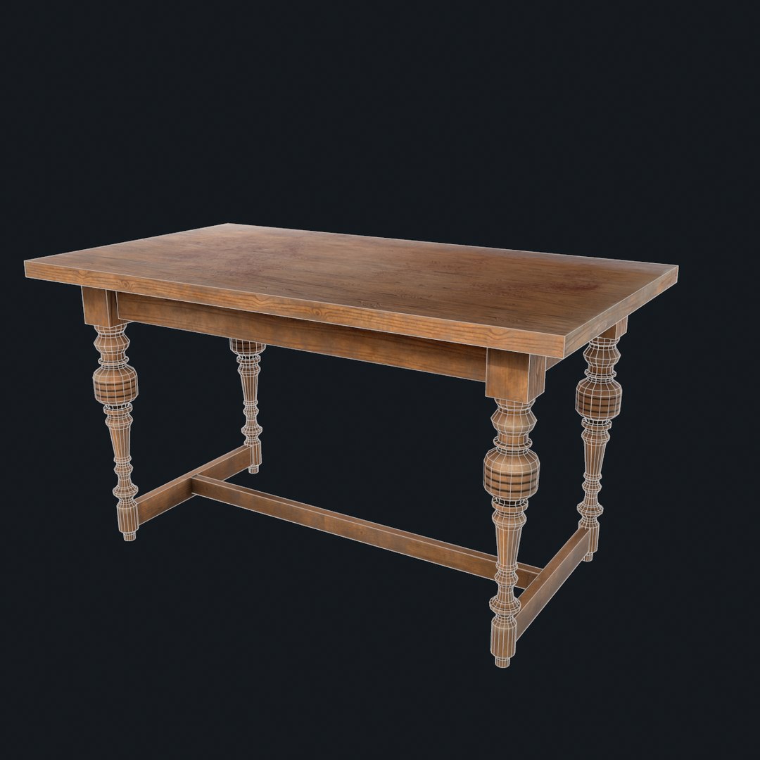 Old Table 3D Model - TurboSquid 1561341