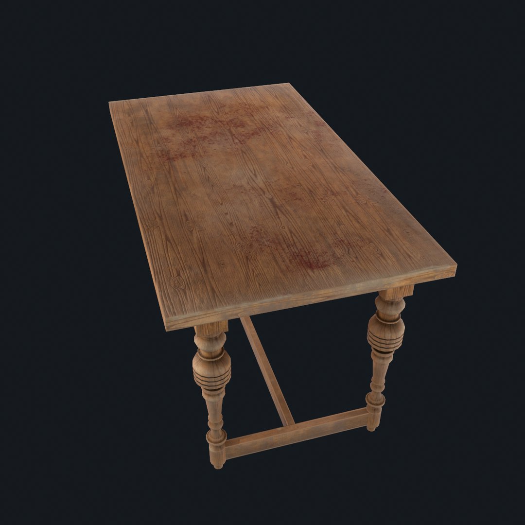 Old Table 3D Model - TurboSquid 1561341