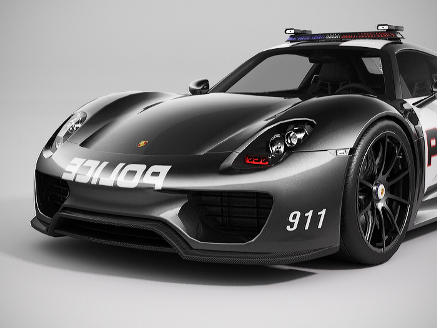 Porsche 918 Spyder Police 3d Model