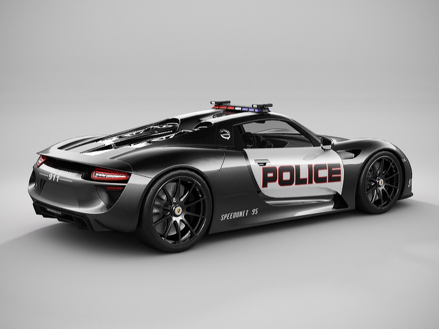 Porsche 918 Spyder Police 3d Model