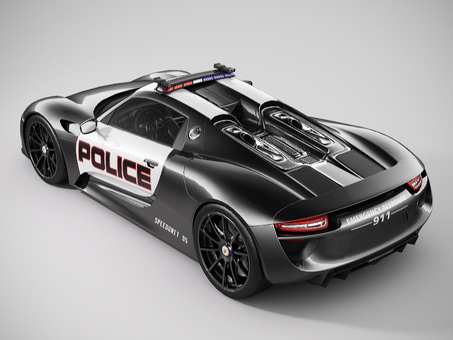 Porsche 918 Spyder Police 3d Model