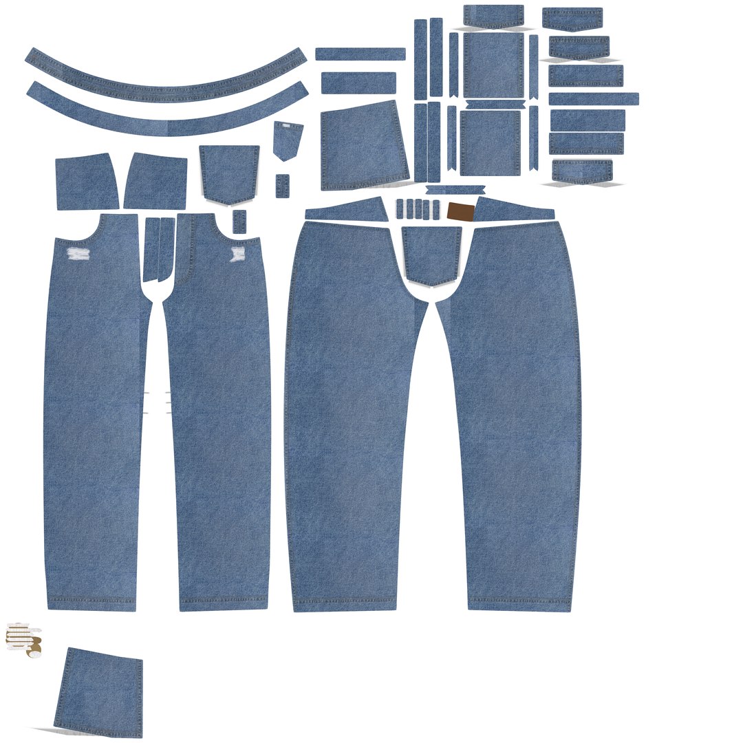 Female Denim Jean Model - TurboSquid 2151910