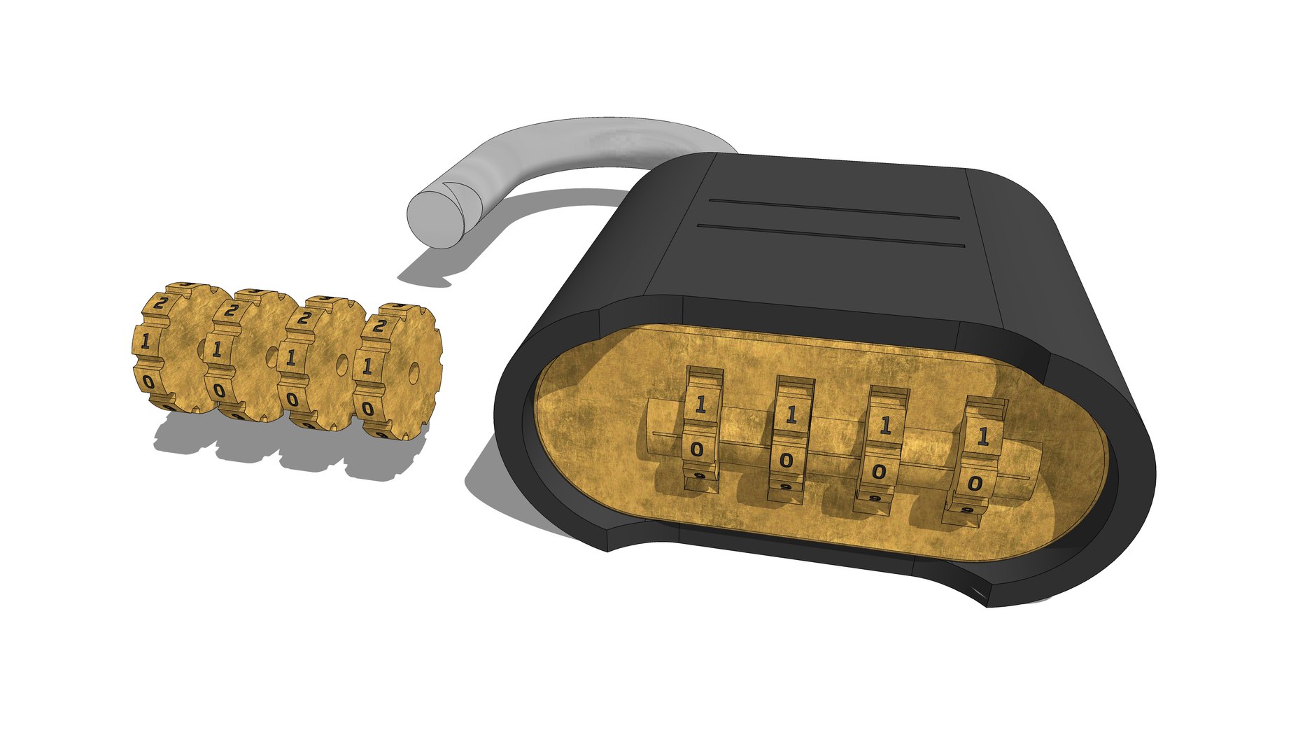 4 Dial Sesame Lock 3D Model - TurboSquid 1913055