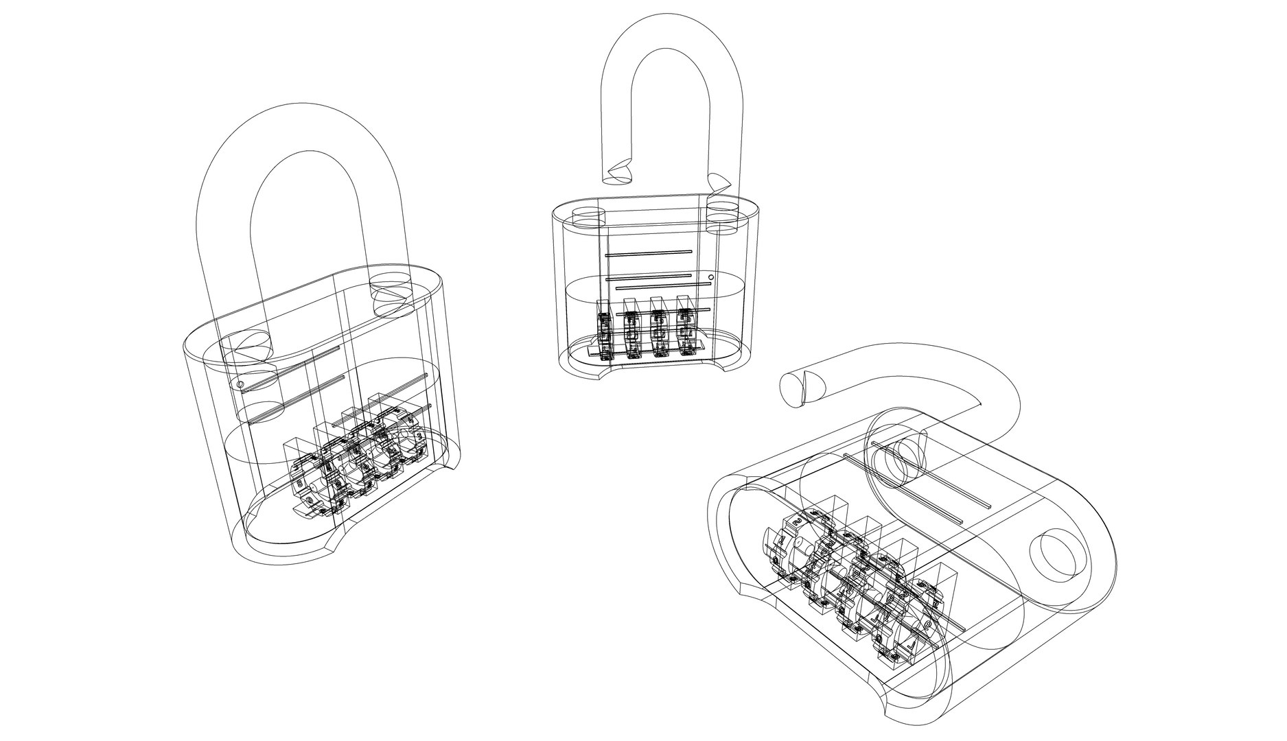 4 Dial Sesame Lock 3D Model - TurboSquid 1913055