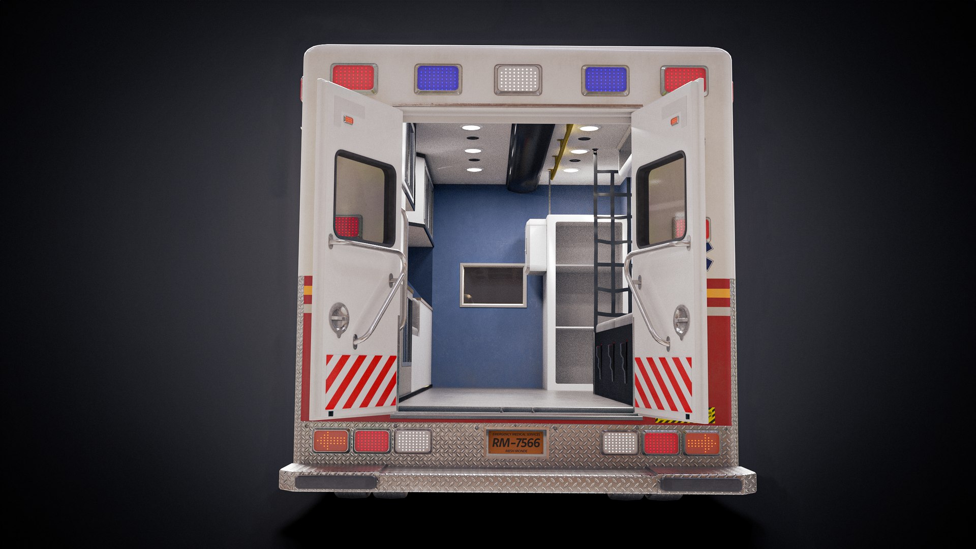 3D model Ambulance with Interior For Games Cinematics - TurboSquid 2122078