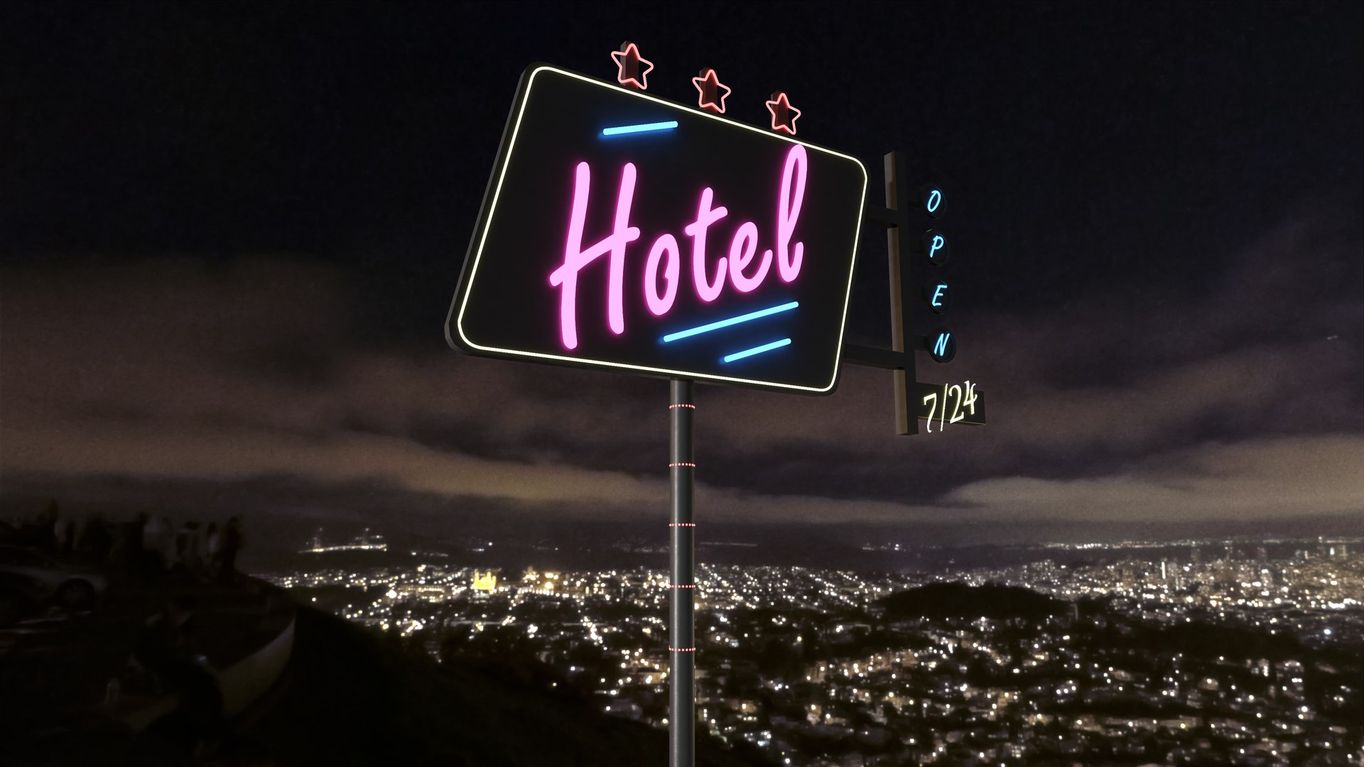 Neon Hotel Sign 3D - TurboSquid 2004717
