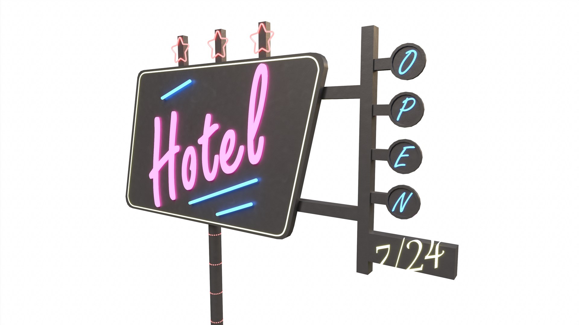 Neon Hotel Sign 3D - TurboSquid 2004717