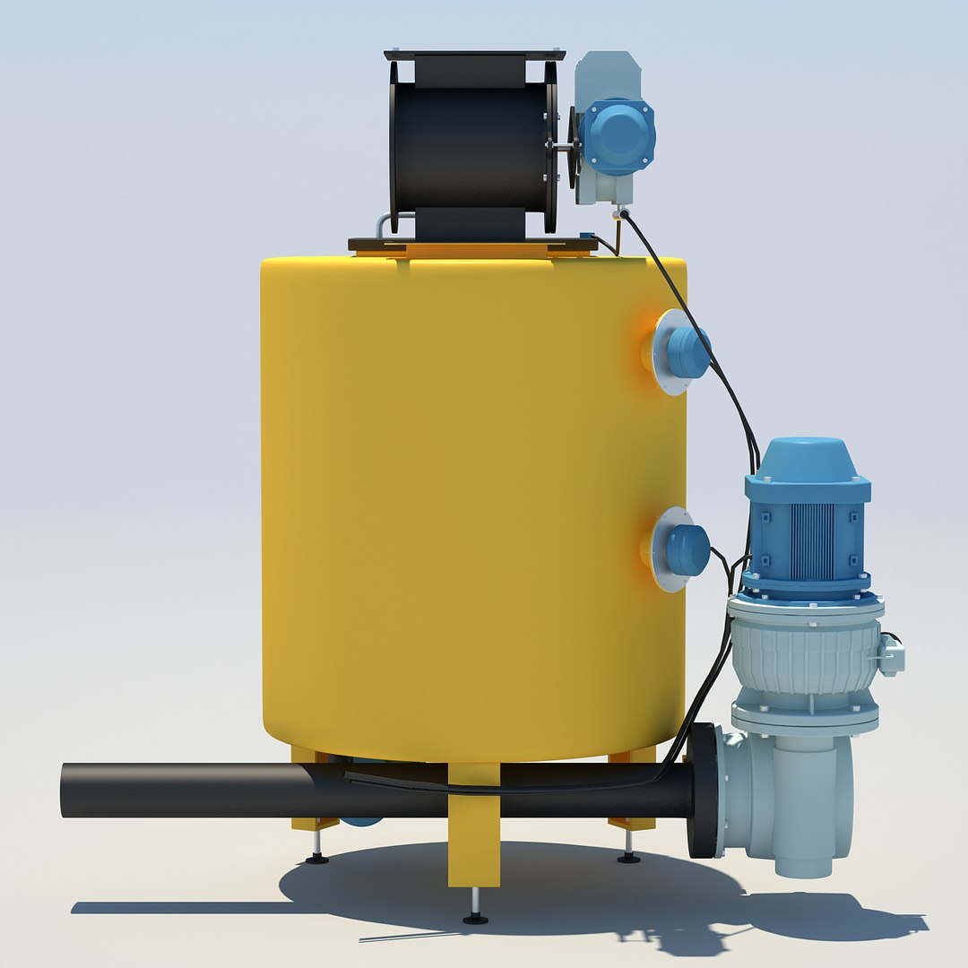 industrial water heating 3d model