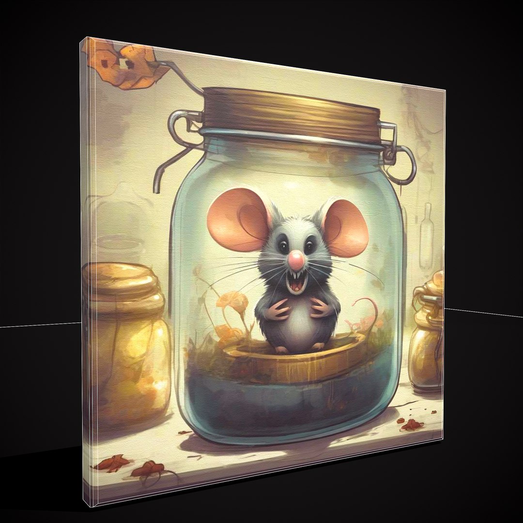 3D Mean Mouse In A Jar Painting Model - TurboSquid 2197175