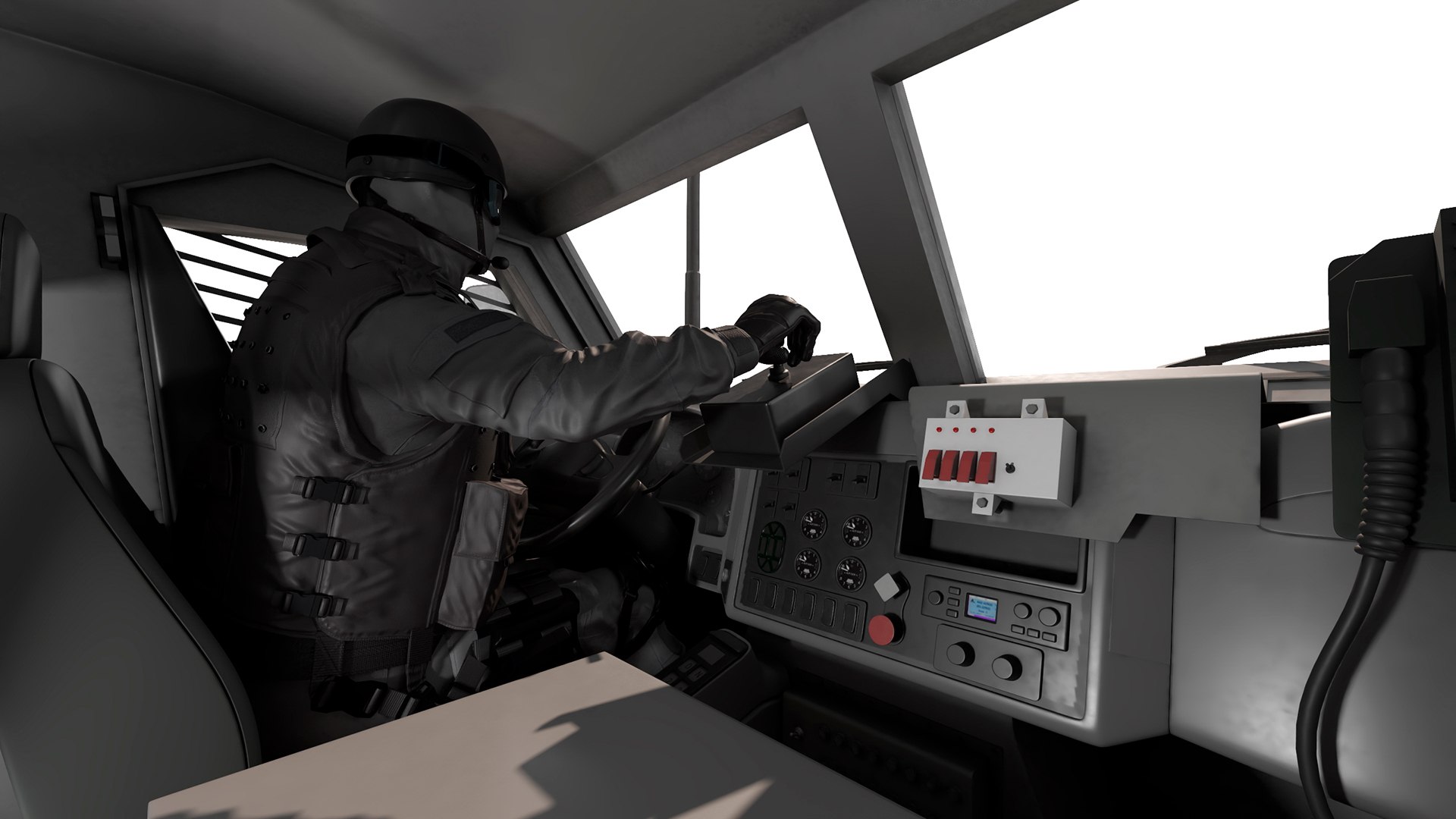 3D Model SWAT Armored Vehicle Grey With Officers - TurboSquid 2285007