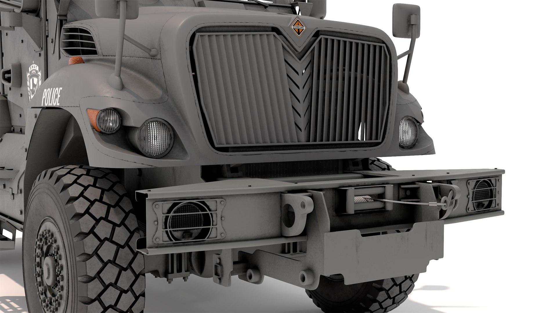 3D Model SWAT Armored Vehicle Grey With Officers - TurboSquid 2285007