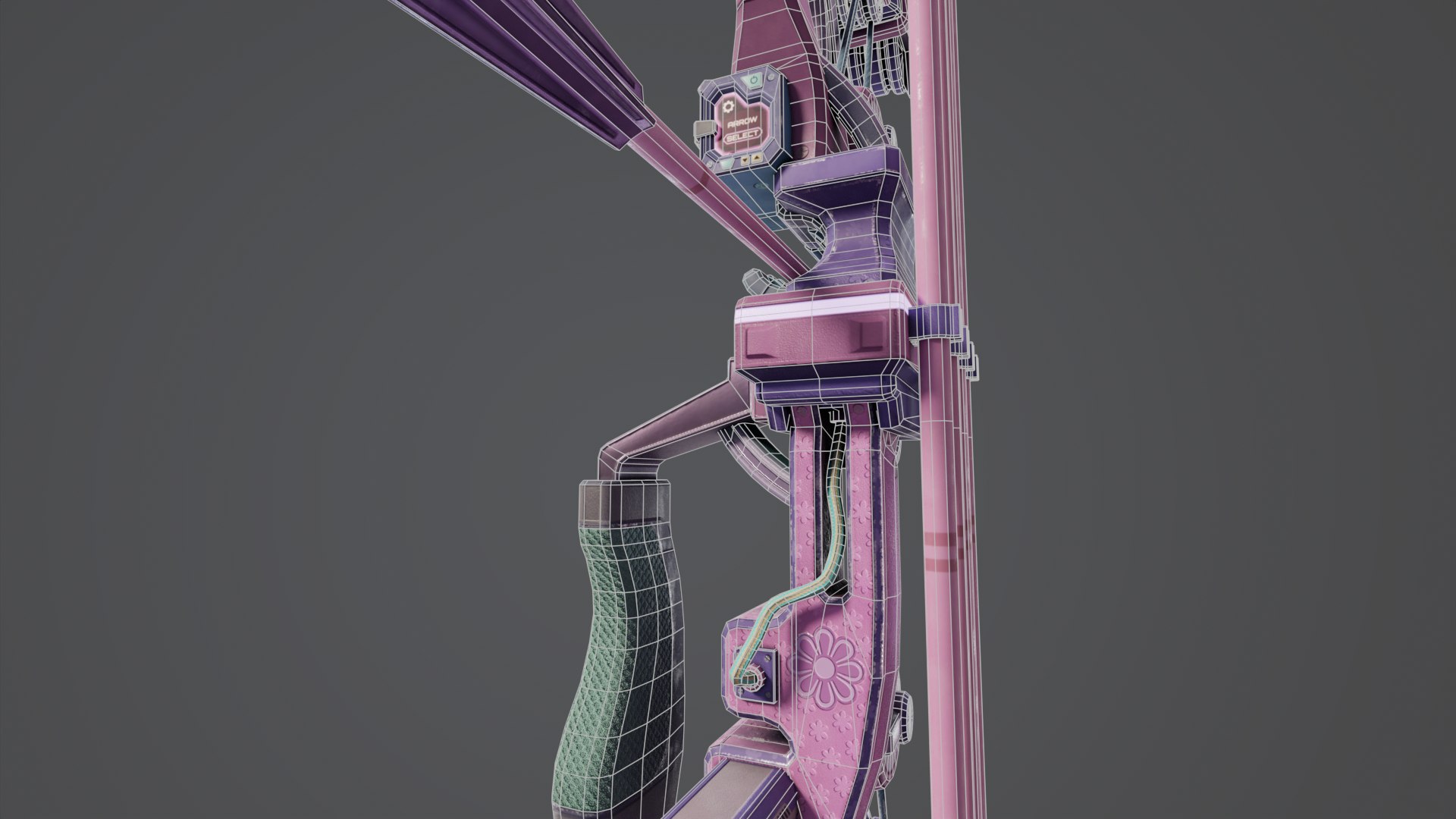 3D Pink Sci-Fi Compound Bow Model - TurboSquid 2231855