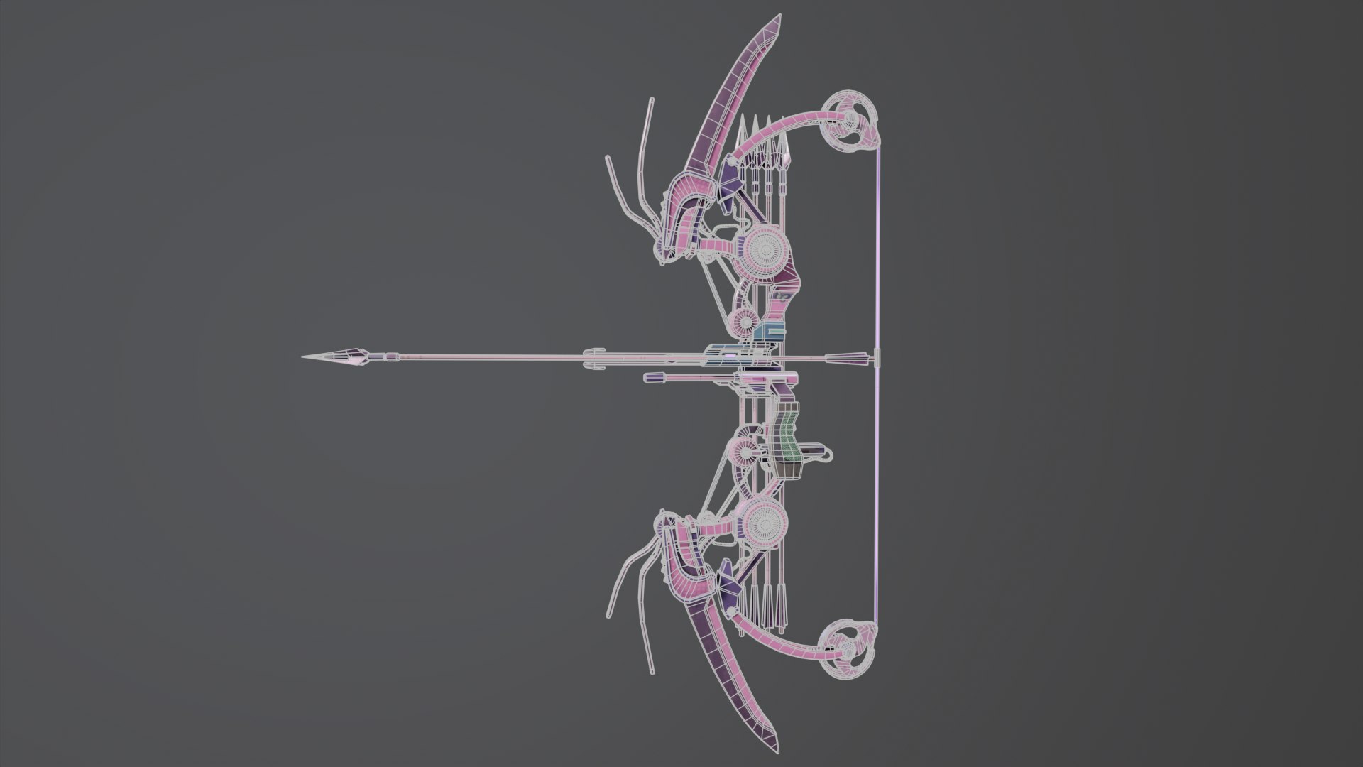 3D Pink Sci-Fi Compound Bow Model - TurboSquid 2231855