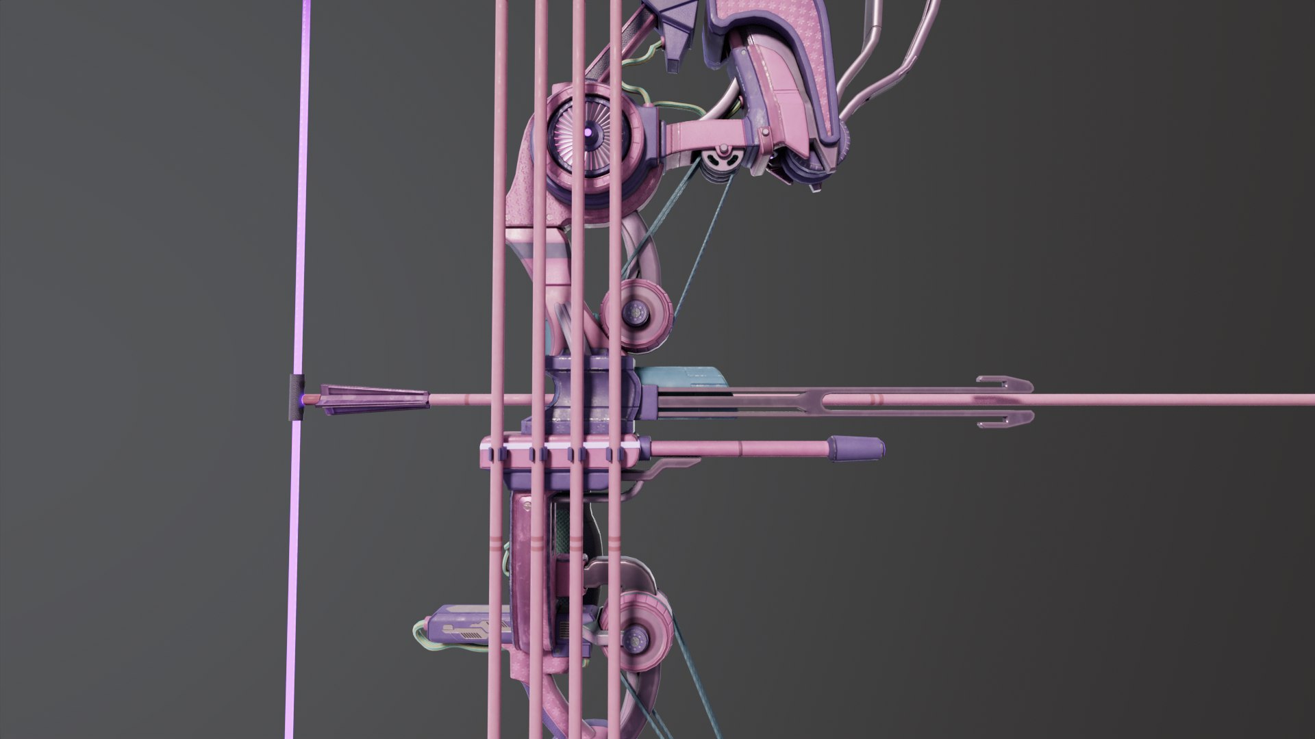3D Pink Sci-Fi Compound Bow Model - TurboSquid 2231855