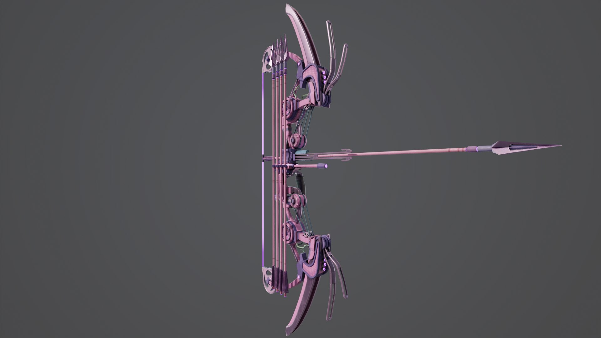 3D Pink Sci-Fi Compound Bow Model - TurboSquid 2231855
