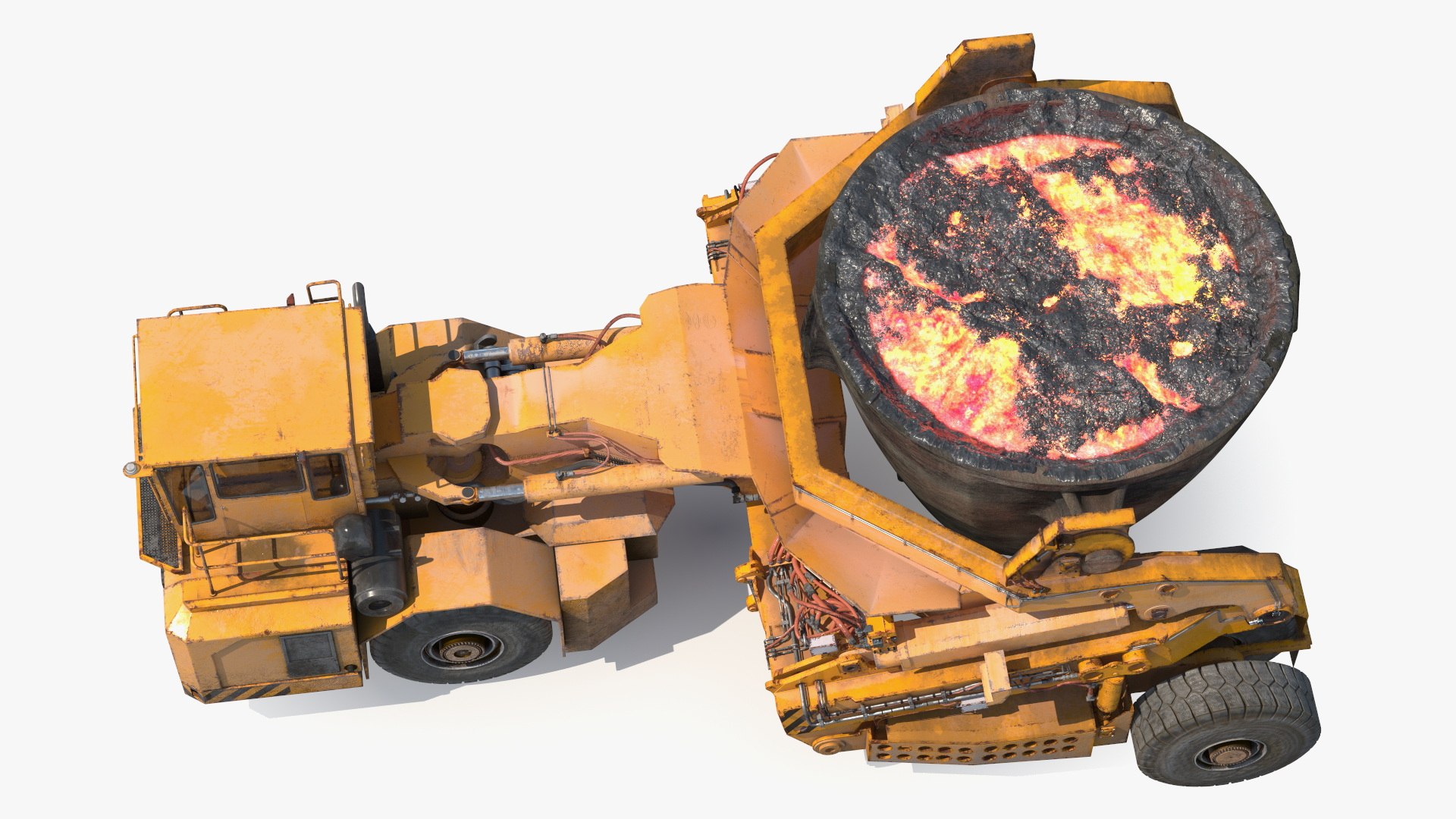 3D Slag Pot Carrier Used Rigged For Maya Model - TurboSquid 2497362