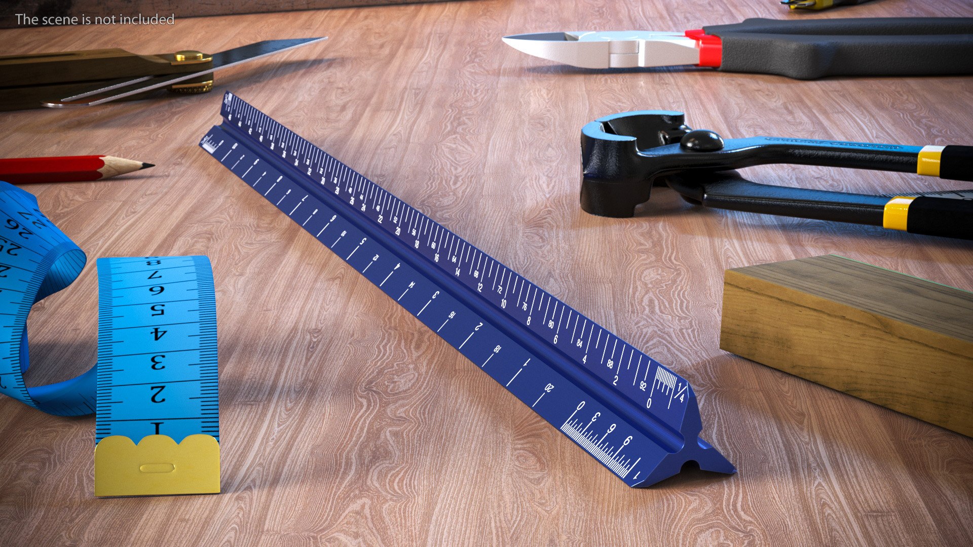 Triangular Scale Ruler Blue 3D - TurboSquid 2359770