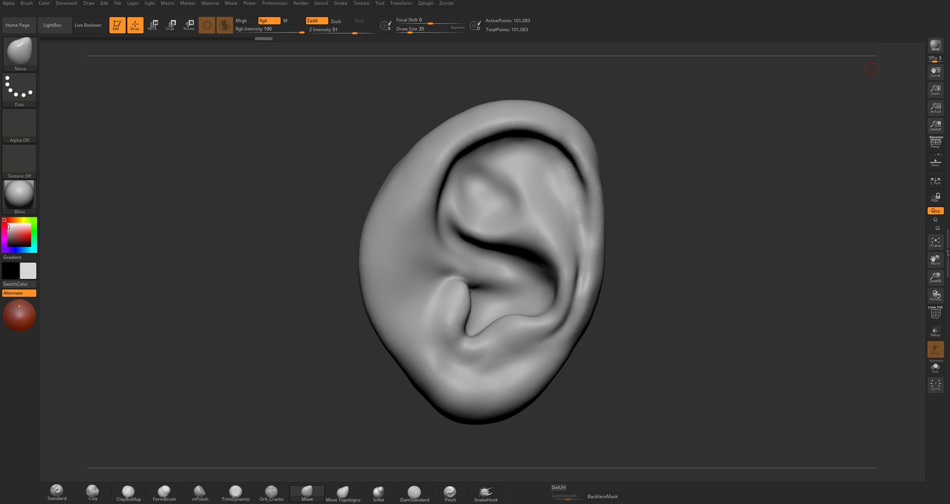 3D Ear Ztl Zbrush - TurboSquid 1410233