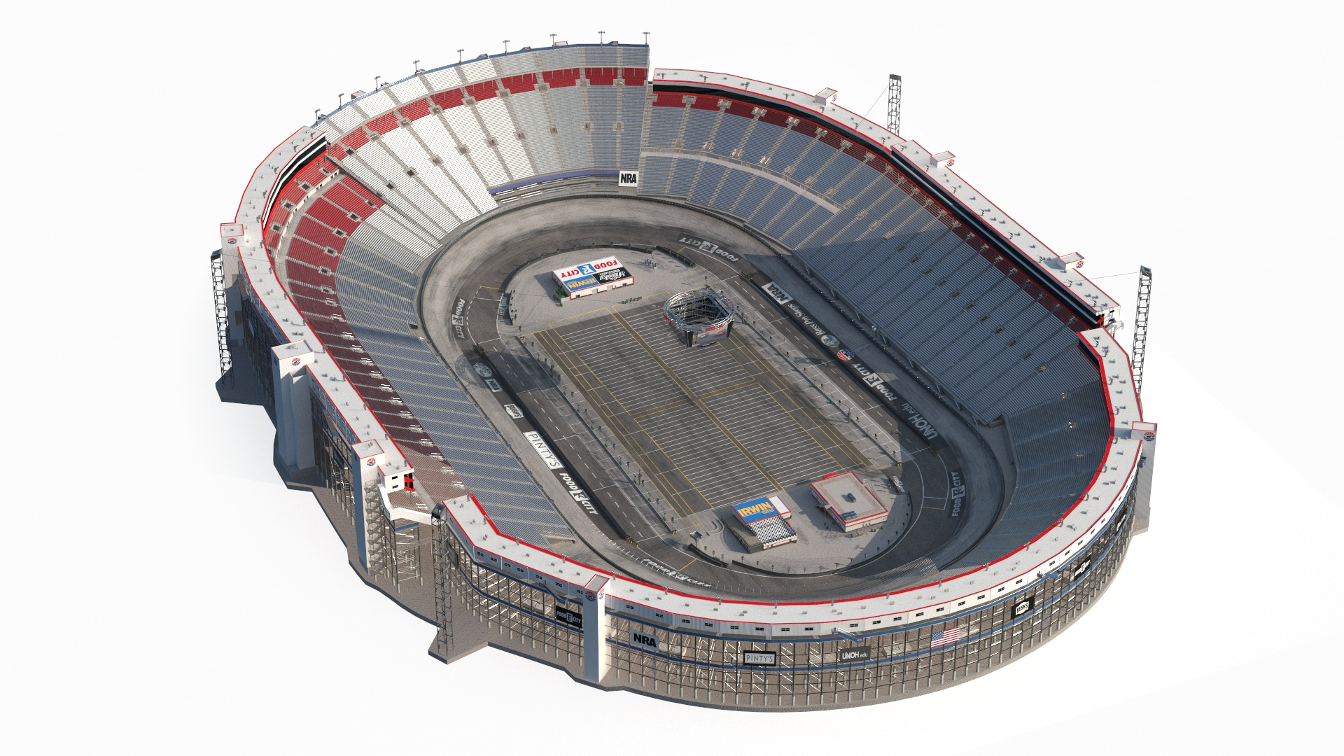 3D Short Track NASCAR Bristol Motor Speedway Model - TurboSquid 1971793
