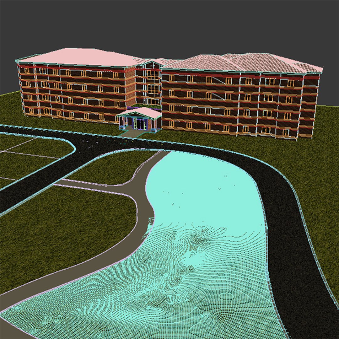 3d Model Brick Building