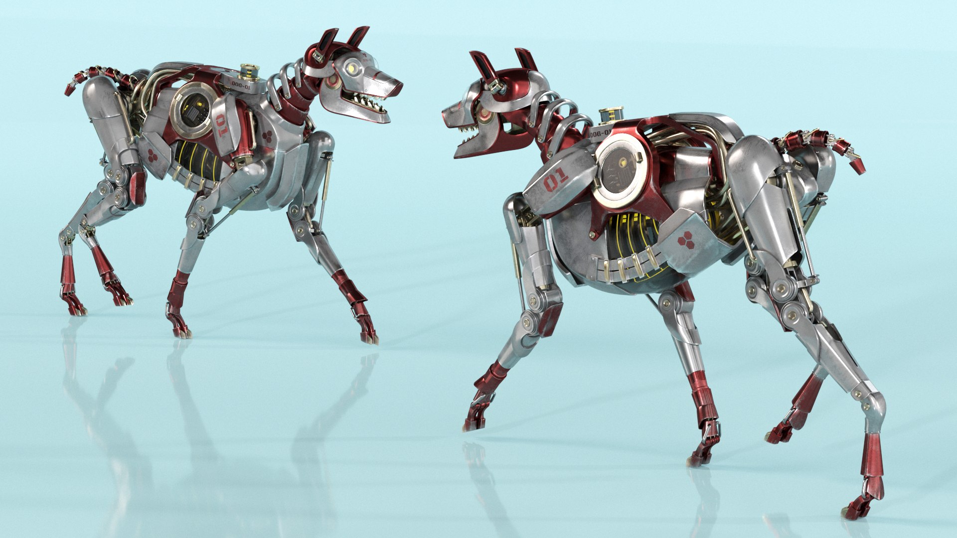 3D Futuristic Robotic Dog Concept In Walking Pose - TurboSquid 2265729