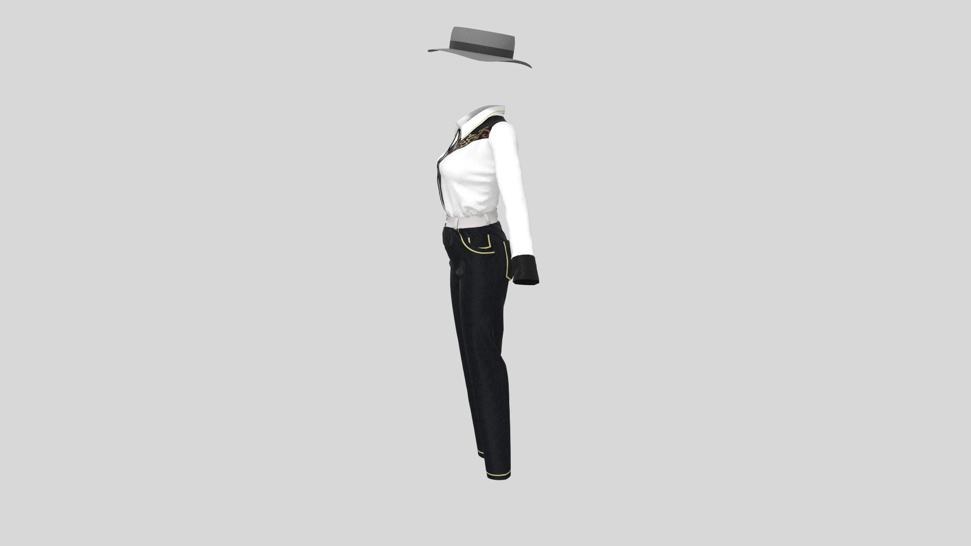 Free Cowgirl Simple Clothes MD Clo3d 3D - TurboSquid 2035191