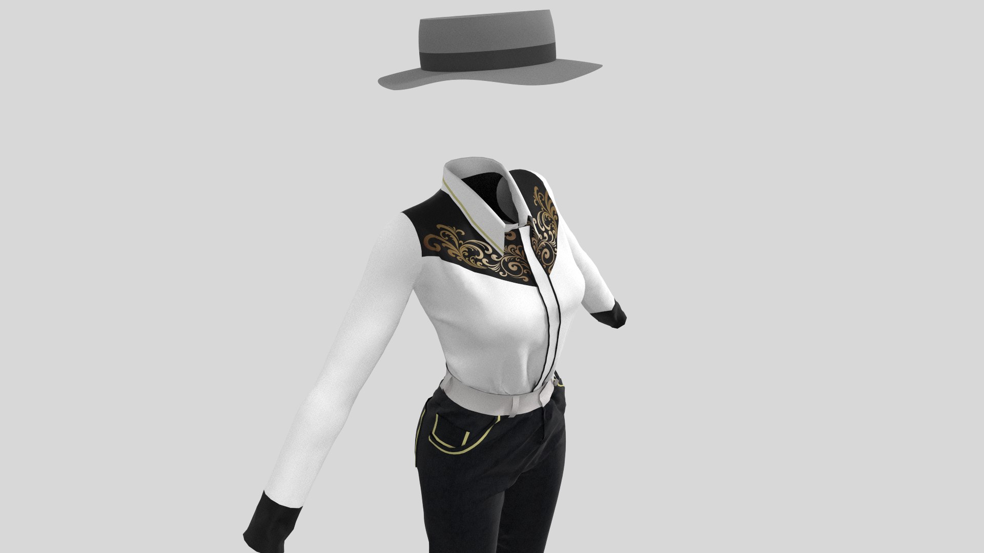 Free Cowgirl Simple Clothes MD Clo3d 3D - TurboSquid 2035191