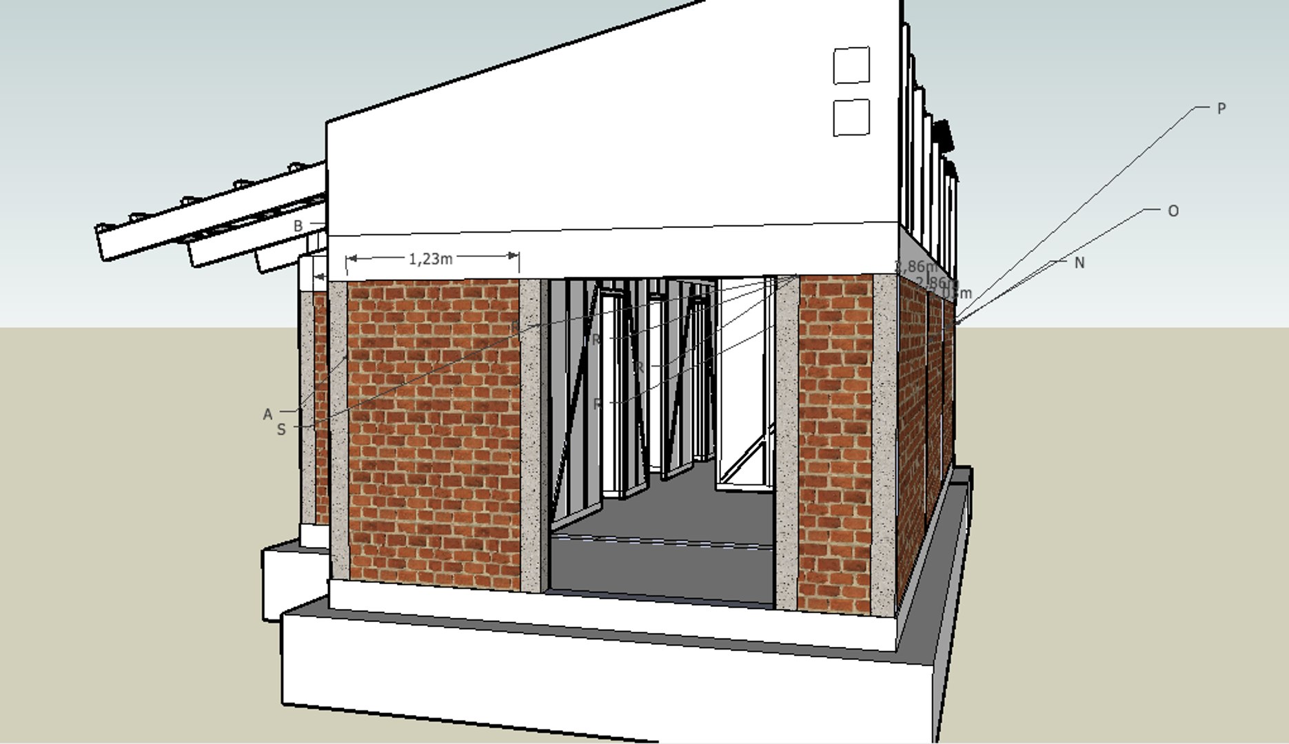 3d small housing structurally modeled