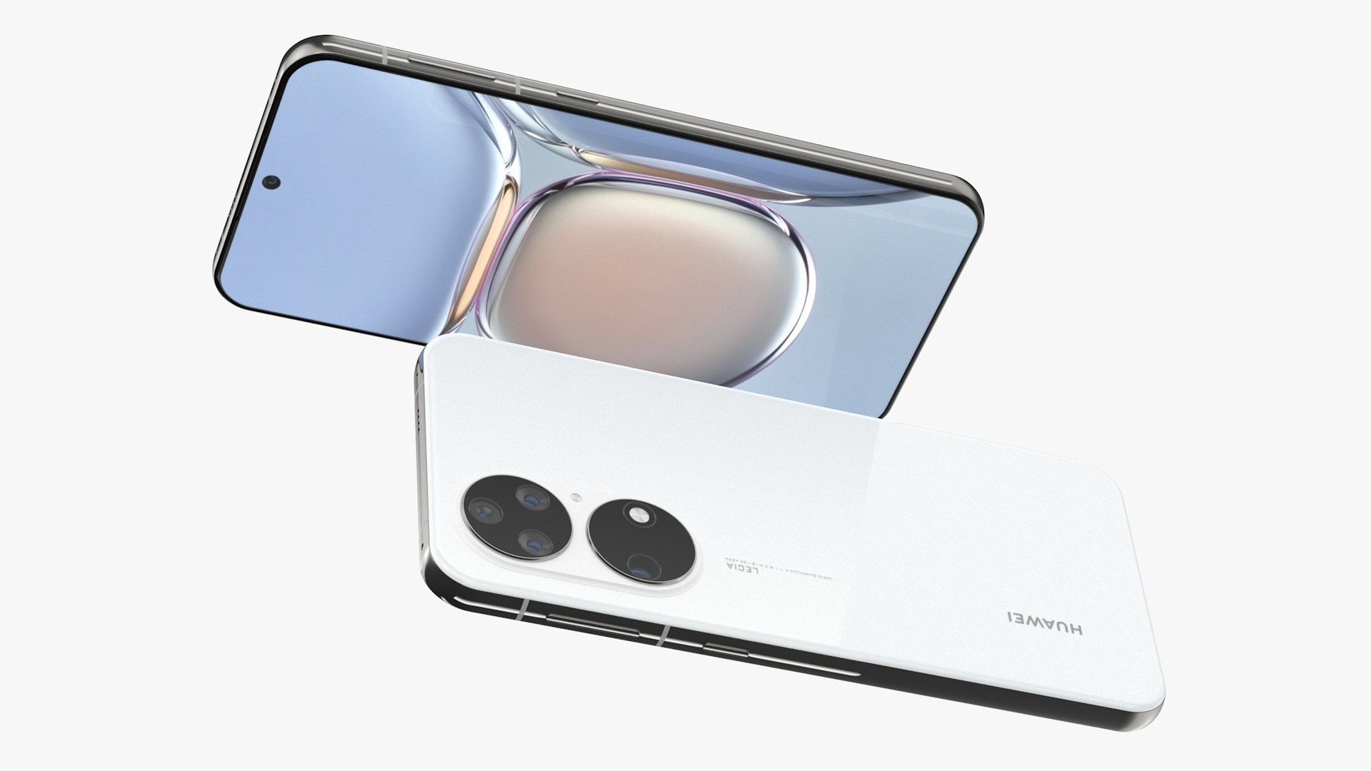 Huawei P50 Pearl White 3D model - TurboSquid 1770003